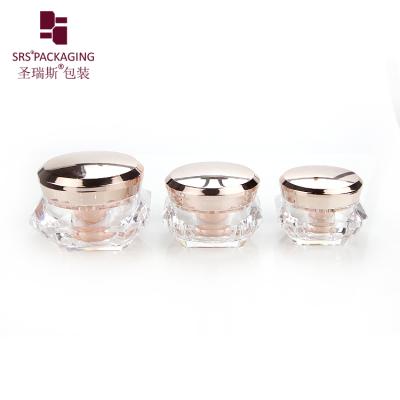 China J060C diamond shape acrylic shiny jar luxury cosmetic container for sale