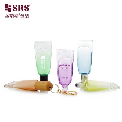 China GB3-10ML Tube Shape Thick Bottom Glass Roll On Bottle For Essential Oil Fragrance Roller Ball Packaging for sale