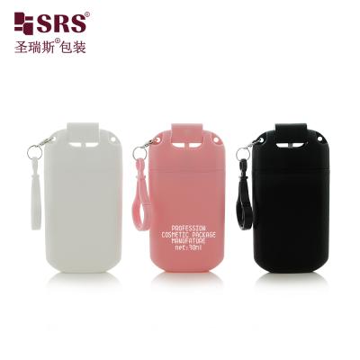 China PWU007-B 20ml 30ml Card Shape Injection Black Pink White Perfume Spray Pump Bottle Packaging With Hook for sale
