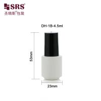 China DH-1B 4.5ML Round Bottom Glass Nail Polish Bottle With Brush Painted White Color Logo Printing for sale