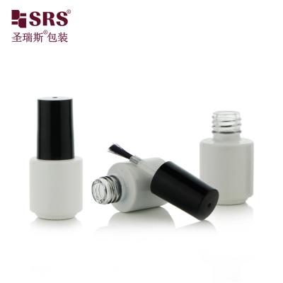China DH-1B 4.5ML Round Bottom Glass Nail Polish Bottle With Brush Painted White Color Logo Printing for sale