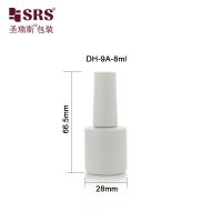 China DH-9A 8ML White Painted Glass Round Bottle With Brush For Nail Polish Remover Gel for sale