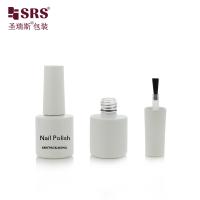 China DH-9A 8ML White Painted Glass Round Bottle With Brush For Nail Polish Remover Gel for sale