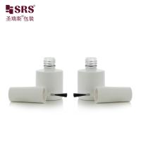 China DH-9A 8ML White Painted Glass Round Bottle With Brush For Nail Polish Remover Gel for sale