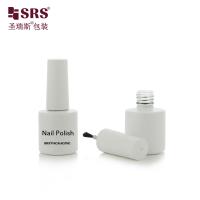 China DH-9A 8ML White Painted Glass Round Bottle With Brush For Nail Polish Remover Gel for sale