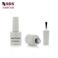 China DH-9A 8ML White Painted Glass Round Bottle With Brush For Nail Polish Remover Gel for sale