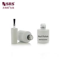 China DH-9A 8ML White Painted Glass Round Bottle With Brush For Nail Polish Remover Gel for sale
