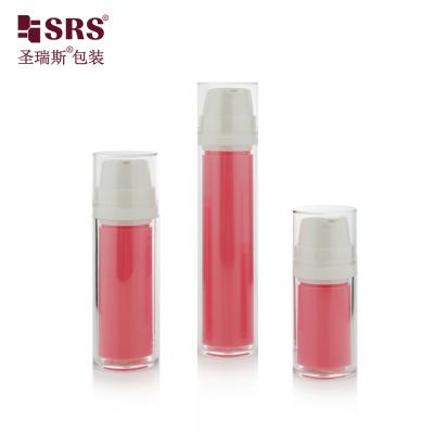China SRSA404 15ml 30ml 50ml Double Wall Clear AS Plastic Cosmetic Lotion Foundation Bottle Customized for sale