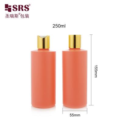 China F250D55N24 250ML Plastic PET Bottle With Disc Screw Cap For Toner Lotion Serum Skincare Packaging for sale