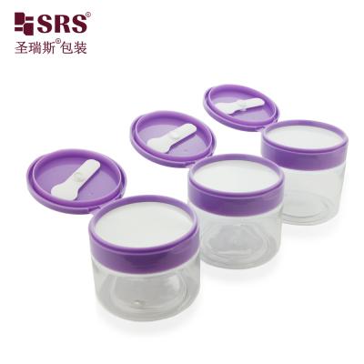 China PET007 200g 250g 300g Injection Color Plastic PET Cream Jar With Flip Cap Tweezer Spoon for sale