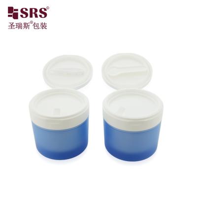 China SRS1 120g 150g Luxury Empty Toner Pads Plastic Double Wall PP PCR Jar With Flip Cap Tweezer and Spoon for sale