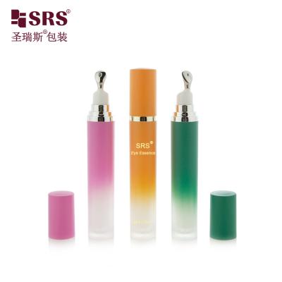 China LR001 15ML 20ML Luxury Acrylic Bottle With Metal Applicator Zinc Alloy Material Head For Eye Cream for sale