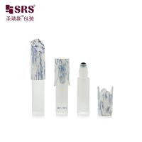China BLPM-10ML Clear Transparent Glass Roll On Bottle With Unique Shape Plastic Cap Mold Opening for sale