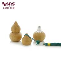 China Mini Gourd Shape Real Bamboo Glass Inner Roller Ball Bottle For Perfume Oil Luxury Customized for sale