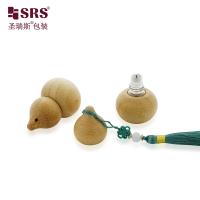China Mini Gourd Shape Real Bamboo Glass Inner Roller Ball Bottle For Perfume Oil Luxury Customized for sale