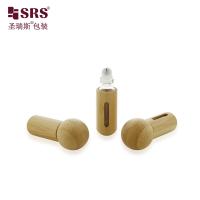 China BG-5ML Cute Mini Portable Round Bottom And Round Cap Bamboo Roller Steel Ball Bottle For Essential Oil Perfume for sale