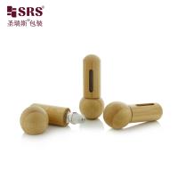 China BG-5ML Cute Mini Portable Round Bottom And Round Cap Bamboo Roller Steel Ball Bottle For Essential Oil Perfume for sale