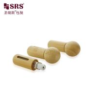China BG-5ML Cute Mini Portable Round Bottom And Round Cap Bamboo Roller Steel Ball Bottle For Essential Oil Perfume for sale