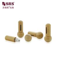 China BG-5ML Cute Mini Portable Round Bottom And Round Cap Bamboo Roller Steel Ball Bottle For Essential Oil Perfume for sale
