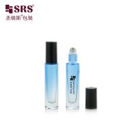 China GB1-5ML Paint Gradient Blue Clear Color Glass Roll On Perfume Bottle Applicator No Leakage for sale