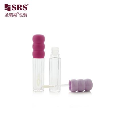 China SLR023-3ML Clear Bottle With Cute Unique Shape Cap For Lip Gloss Empty Applicator Makeup Packaging for sale