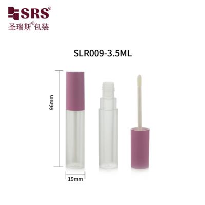 China SLR009-3.5ML Round Cylinder Clear Plastic Makeup Skincare Lipgloss Tube Bottle Custom High Quality Matte Finished for sale