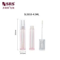 China SLS010-4.5ML Square Clear Matte Frosted Makeup Lip Gloss Bottle With Brush Customization Packaging for sale