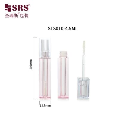 China SLS010-4.5ML Square Clear Matte Frosted Makeup Lip Gloss Bottle With Brush Customization Packaging for sale