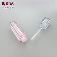 China SLS010-4.5ML Square Clear Matte Frosted Makeup Lip Gloss Bottle With Brush Customization Packaging for sale