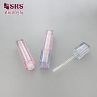 China SLS010-4.5ML Square Clear Matte Frosted Makeup Lip Gloss Bottle With Brush Customization Packaging for sale