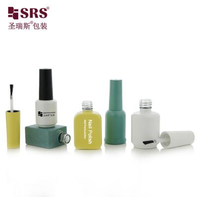 China Customize Color Glass Bottle With Brush For Nail Polish Empty Makeup Bottles Packaging Painted Color With Logo Printing for sale