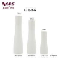 China GL023 30ml 100ml 120ml Unique Shape Waist Painted Frosted Matte Finished Bottle With Lotion Pump Toner Plug Packaging for sale