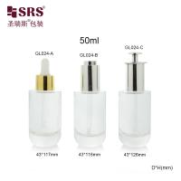 China GL024 50ml Luxury Wholesale Customization Mold Glass Bottle With Different Type Dropper Lid For Facial Essence for sale