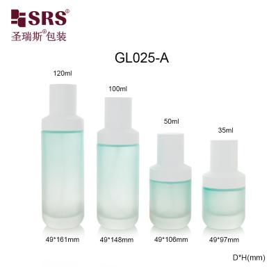 China GL025 35ml 50ml 100ml 120ml Paint Custom Color Frosted Glass Bottle With Dropper Lotion Pump For Cosmetic for sale