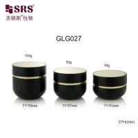 China GLG027 30g 50g 100g Luxury Paint Customized Black Color Jar With Shiny Gold Top For Face Cream Skincare for sale