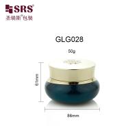China GLG028 50g Luxury Crown Design Painted Custom Color With Metalized Gold Shiny Wholesale Glass Jar For Cream for sale