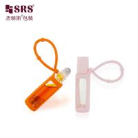 China BLPM-10ML Thick Wall Clear Glass Roll On Bottle With Silicone Cover For Perfume Oil for sale