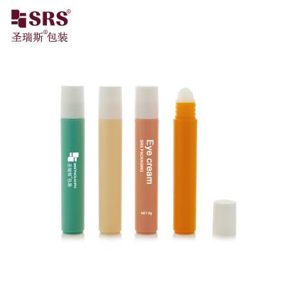 China RPP 8ml Injection Opaque Color Plastic PP PCR Recycled Material Round Roller Ball Bottle For Acne Treatment Gel for sale