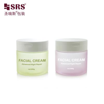 China PET007 200g 250g 300g Plastic PET Cream Jar With Flip Cap For Body Scrub Toner Pads Wirh Spoon for sale