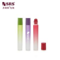 China RPP 8ml Painted Gradient Color Red Green Purple Color Plastic PP Roll On Bottle For Acne Gel Applicator for sale