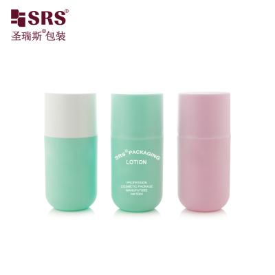 China SRS-RE 50ml Round Bottom Plastic Airless Pump Bottle For Facial Cream Lotion Gel Packaging for sale