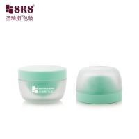 China SRSJS 50g Empty Paint Frosted Outer Jar With Injection Custom Green Inner Jar For Day Cream for sale