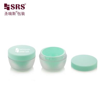 China SRSJS 50g Empty Paint Frosted Outer Jar With Injection Custom Green Inner Jar For Day Cream for sale