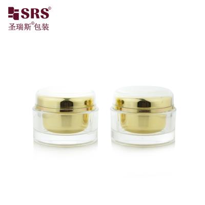 China J020 50g Metalized Shiny Gold Empty Plastic Jar For Body Cream for sale