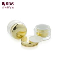 China J020 50g Metalized Shiny Gold Empty Plastic Jar For Body Cream for sale