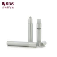 China RPA 15ML Painting Silver Grey Color PP PCR Roll On Bottle With Steel Ball For Massage Serum for sale
