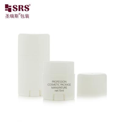 China D040 15ml 50ml 75ml Oval Shape PP Glossy Deodorant Stick Container Packaging PCR Bottom Filling for sale