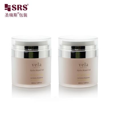 China A100-1 15ml 30ml 50ml Acrylic Airless Jar Container Replaceable Facial Cream Jars Painted Color Logo Printing for sale