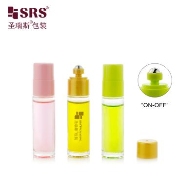 China BLPB 15ML Mold Empty Transparent Glass Roll On Bottle With Switch For Essential Oil for sale