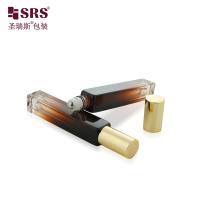 China GB2 Square Shape Luxury Empty Thick Wall Glass Roller Steel Ball Bottle For Perfume Oil for sale